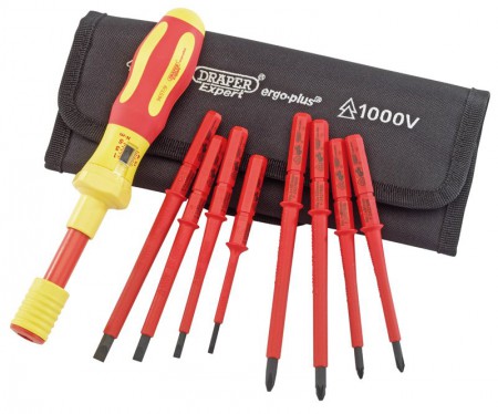 Draper Expert Ergo Plus 9 Piece Interchangeable Vde Torque Screwdriver Set 65372 from Barnes JB Ltd